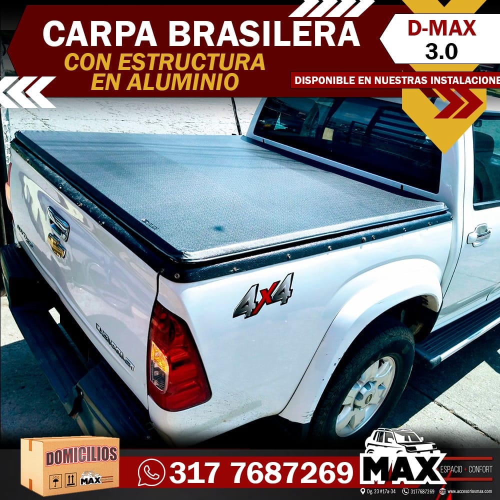 Carpa brasilera con estructura en aluminio para D-MAX 3.0 - Para tu carro